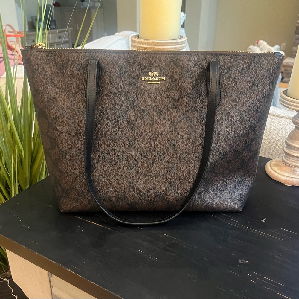 Coach Signature Canvas Tote Bag - Gem